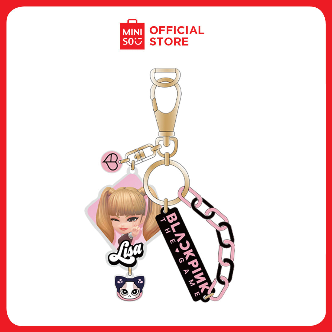 MINISO BPTG Pink Black Chain Acrylic Phone Pendant LISA – Miniso ...