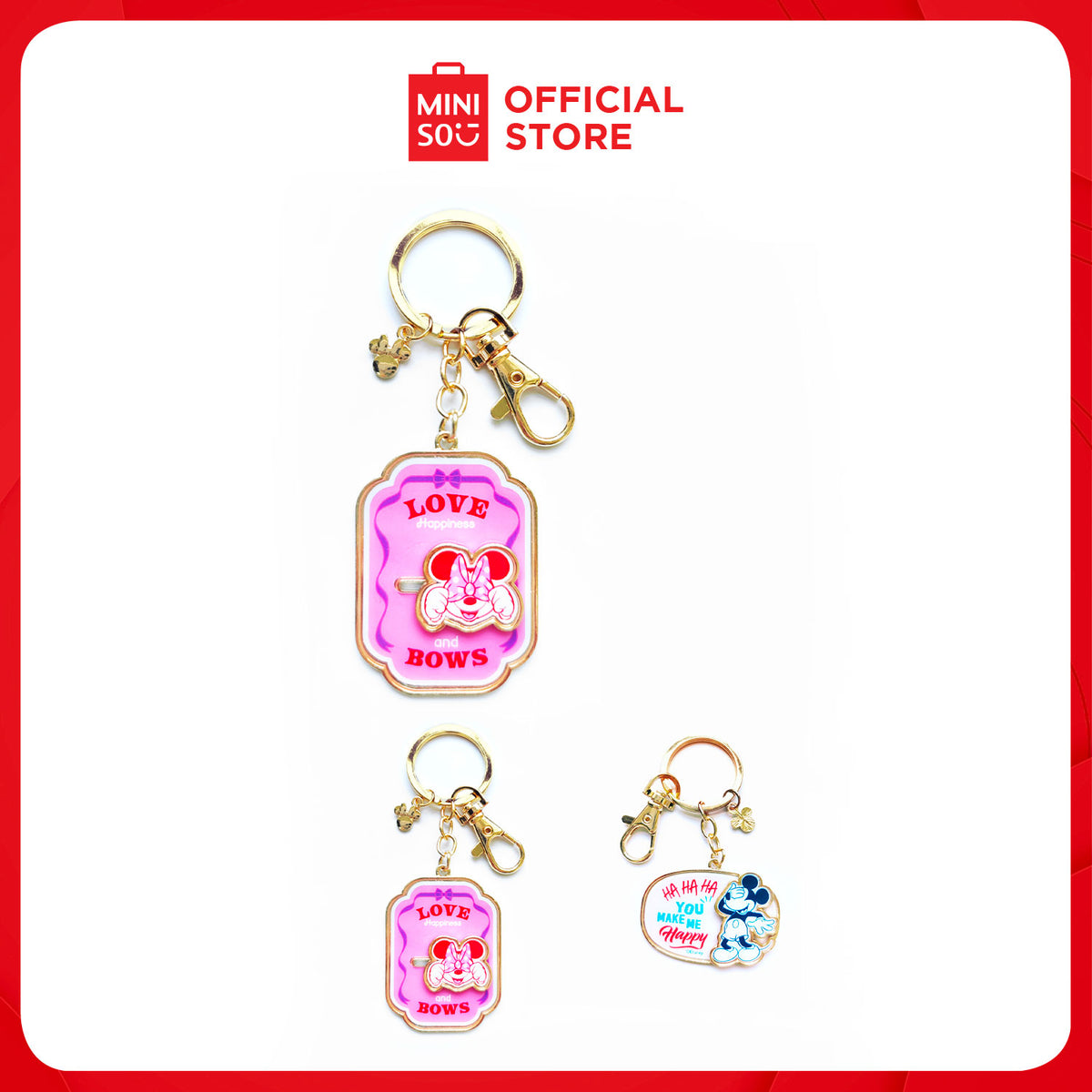 MINISO Disney 100 Smile Faces Collection Movable Metal Keychain ...
