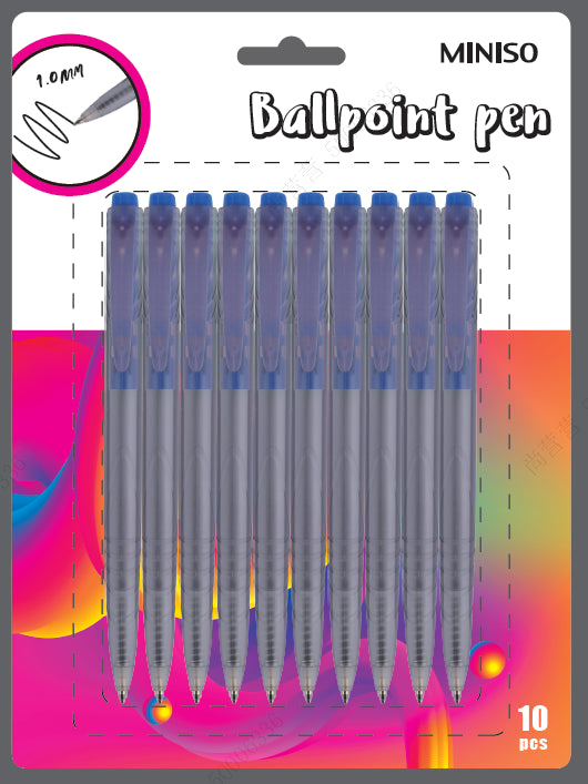 MINISO Retractable Ballpoint Pen (10 Pack, Blue) – Miniso Philippines ...