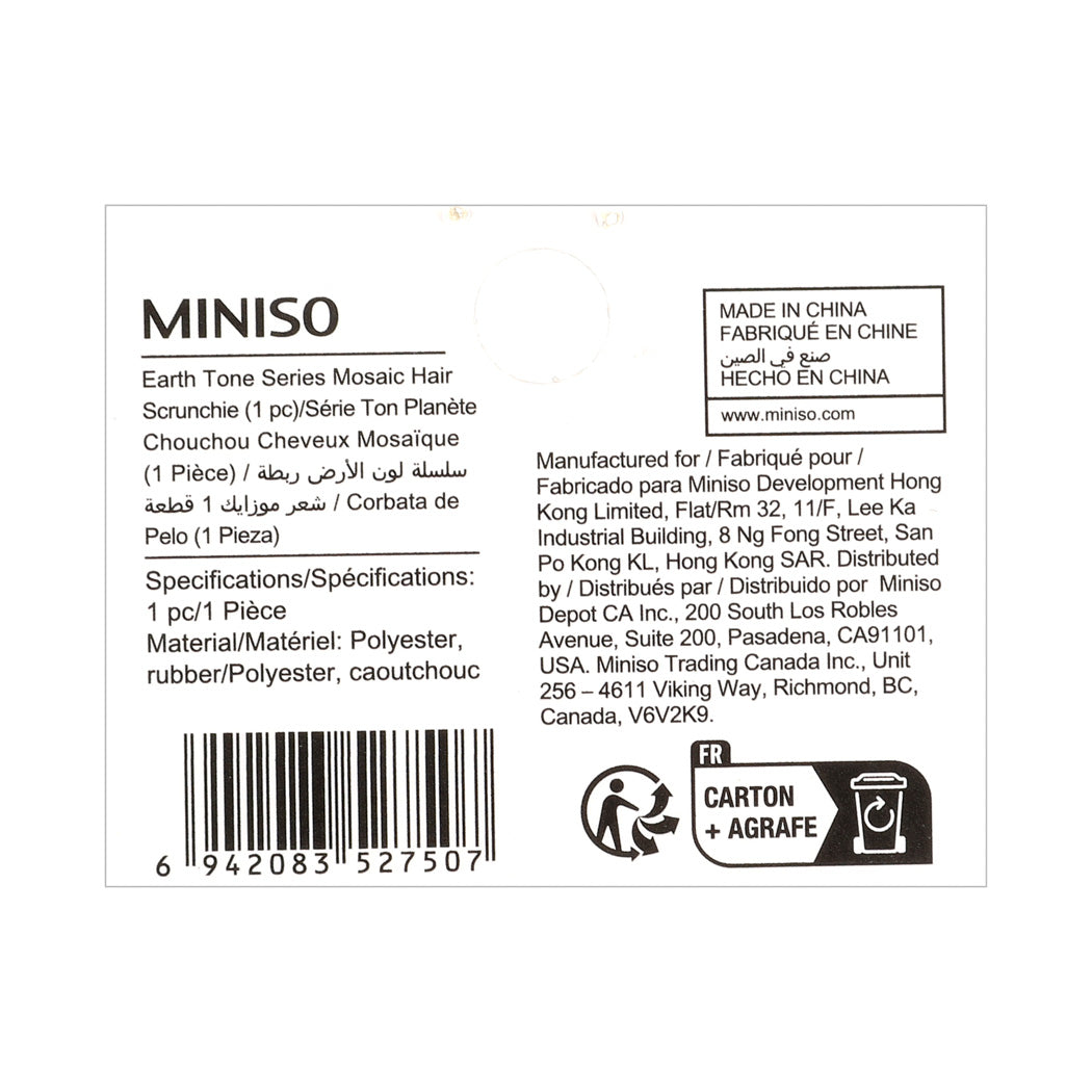 MINISO Earth Tone Series Mosaic Hair Scrunchie (1 pc) – Miniso ...