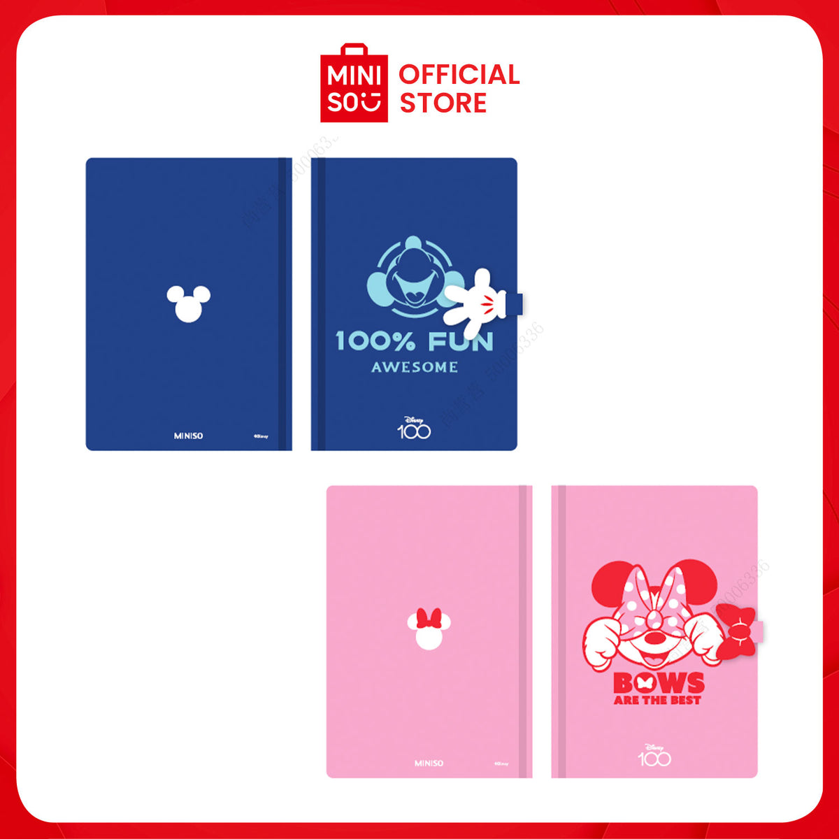 MINISO Disney 100 Smile FC A5 Hardcover Book 64 Sheets 2 Assorted Mode ...
