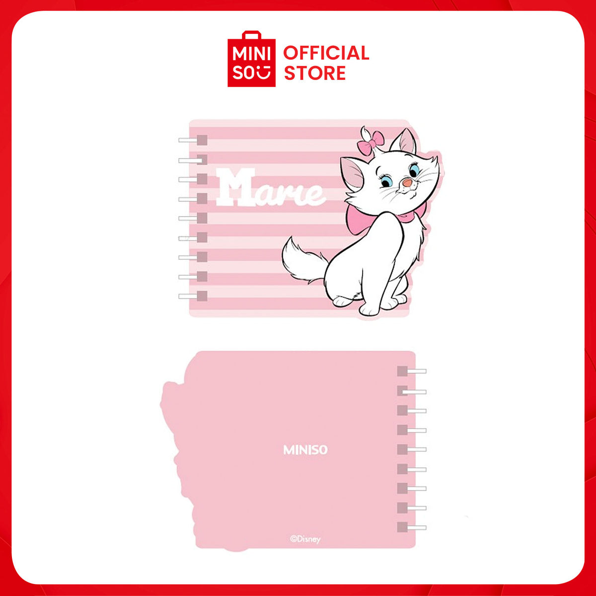 MINISO Disney Cat Collection Figure Wire-bound Book 80 Sheets Marie PD ...