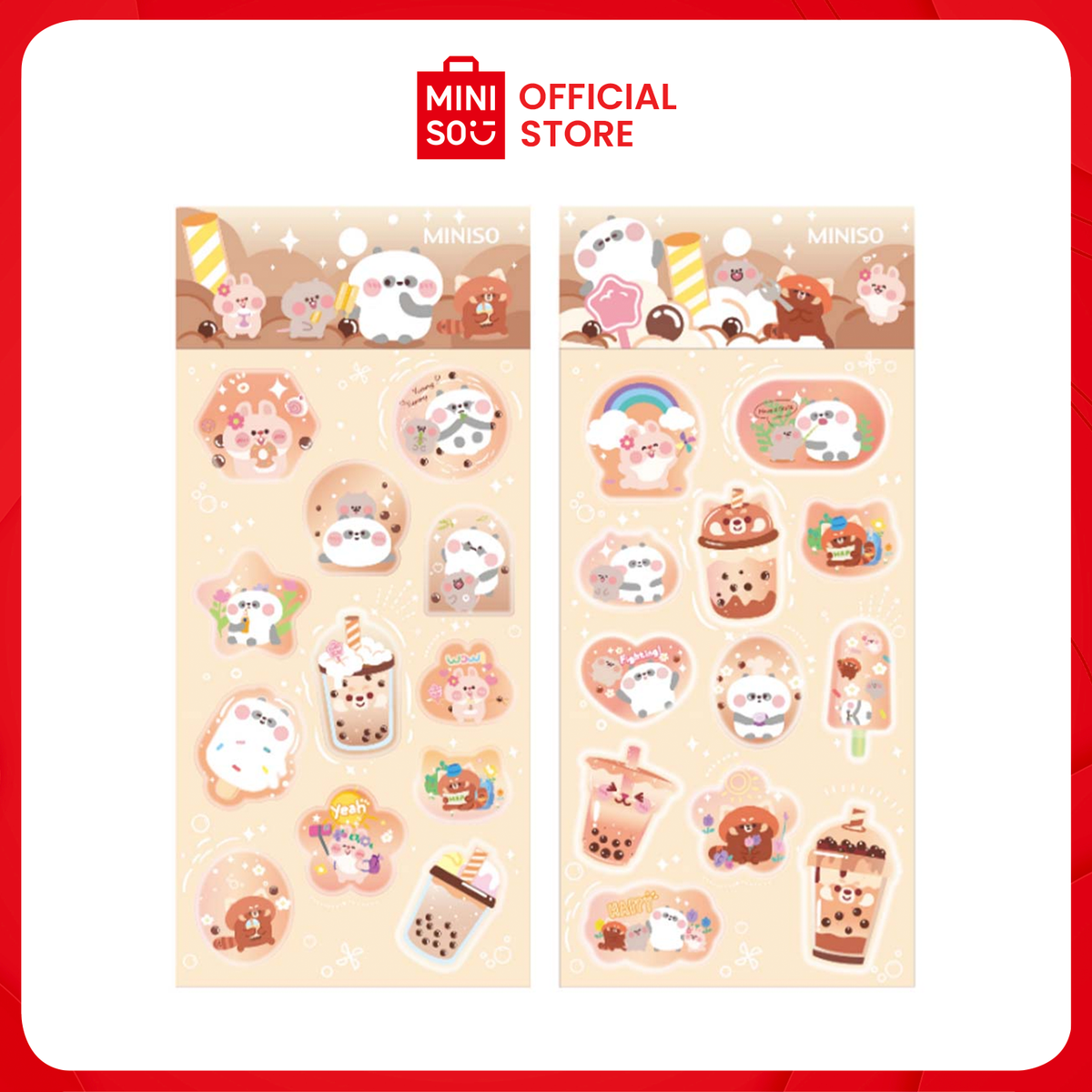 MINISO Bubble Tea Series Coffee Liquid Stickers 10x22cm – Miniso ...