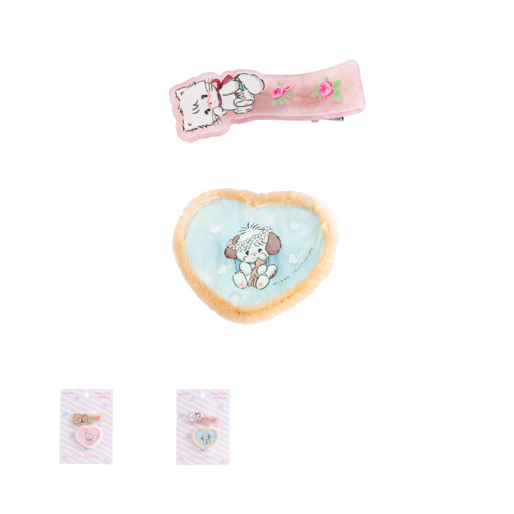 MINISO MIKKO Plush Heart Hair Clips (2 pcs) – Miniso Philippines Official