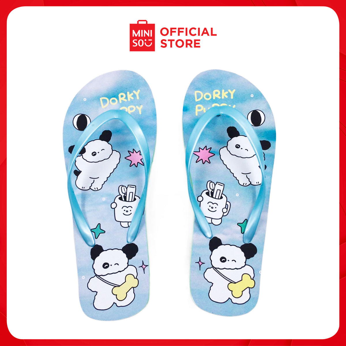 MINISO Doggie Power Women's Flip-Flops (Blue,35-36) – Miniso ...