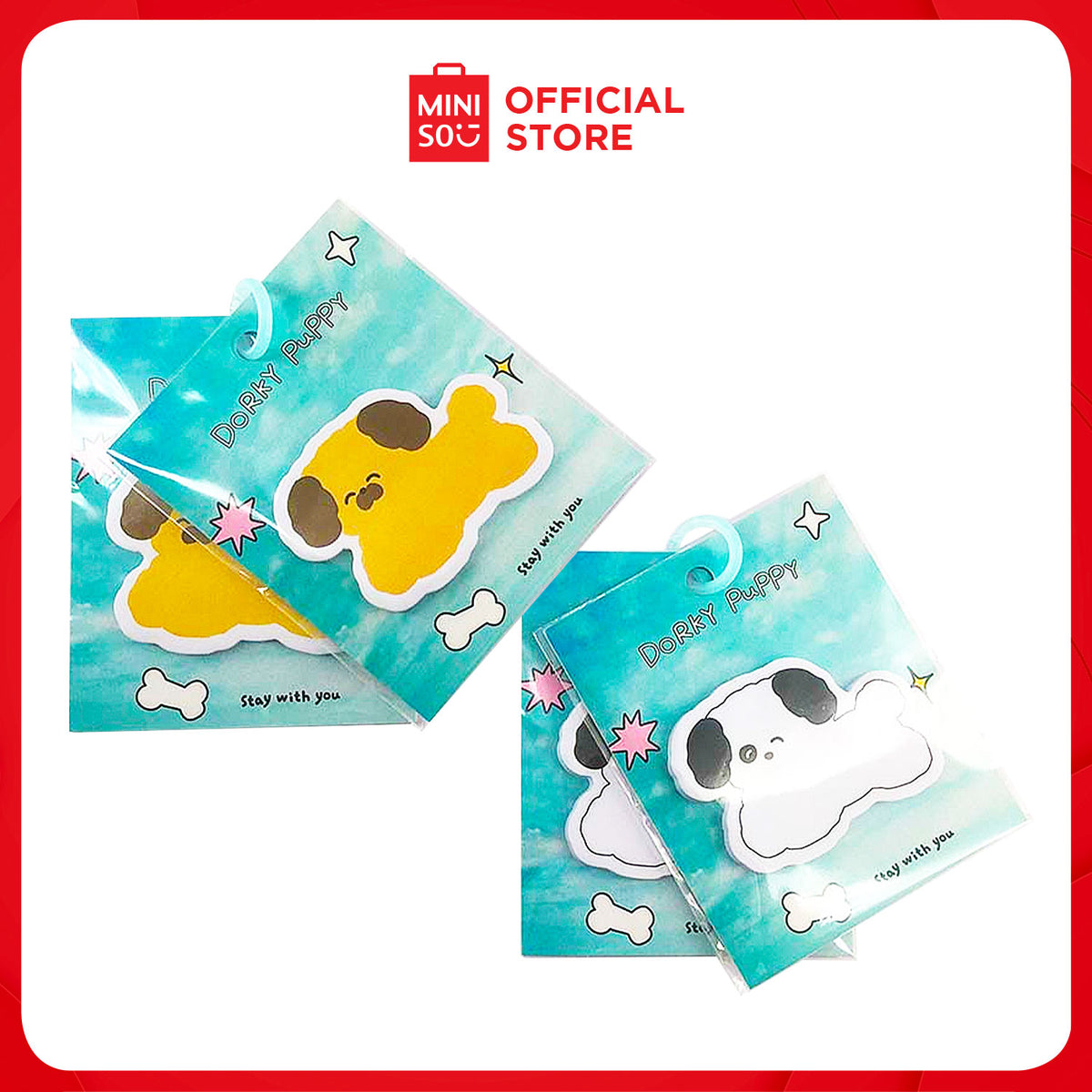 MINISO Doggie Power Collection Ring Sticky Notes (2 Pack) (2 Assorted ...
