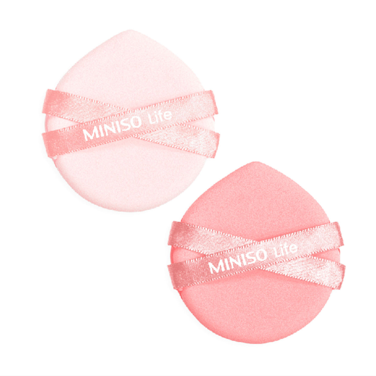 MINISO Peach Pink Series Extra Large Dual-Sided Cushion Puffs with Con ...