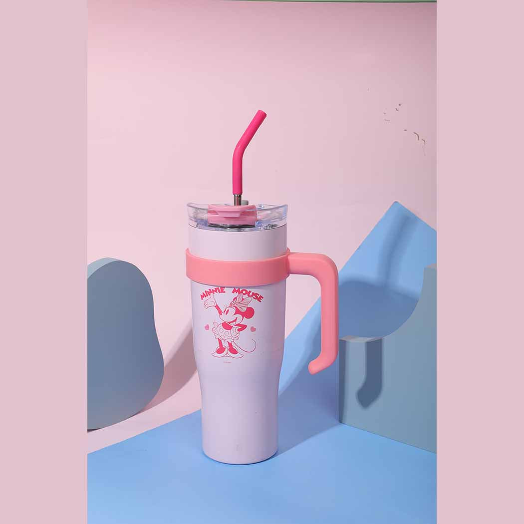 MINISO Disney Mickey Mouse Collection Steel Cup with Straw 1600mL Minn ...