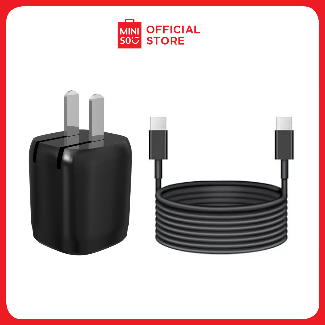 MINISO 20W Foldable Fast Charging Set C To C Cable US Model (Black ...