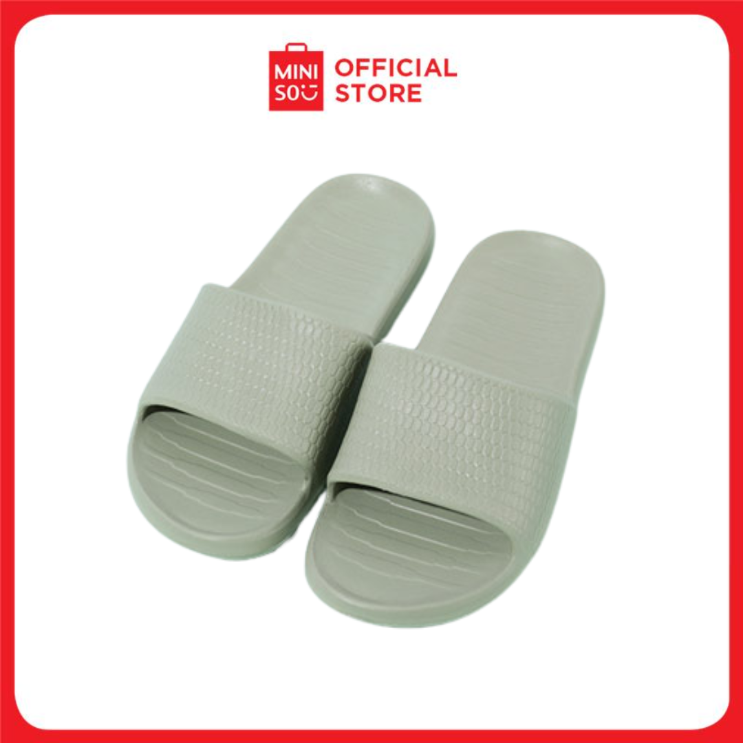 MINISO Women's Honeycomb Pattern Soft Sole Bathroom Slippers(Pale Gree ...